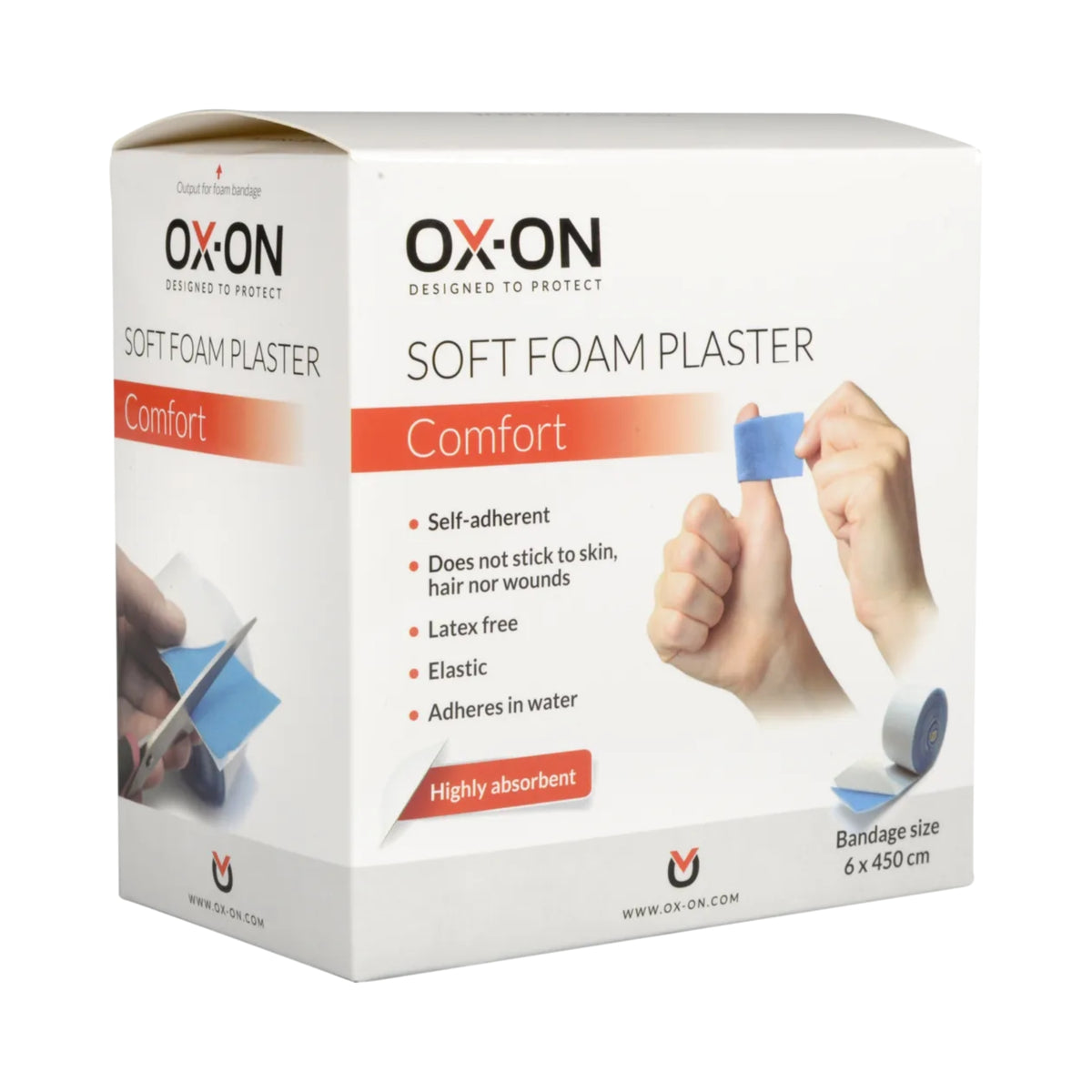 Plaster OX-ON soft foam selvheftende - 6 x 450 cm (221678) – workwell